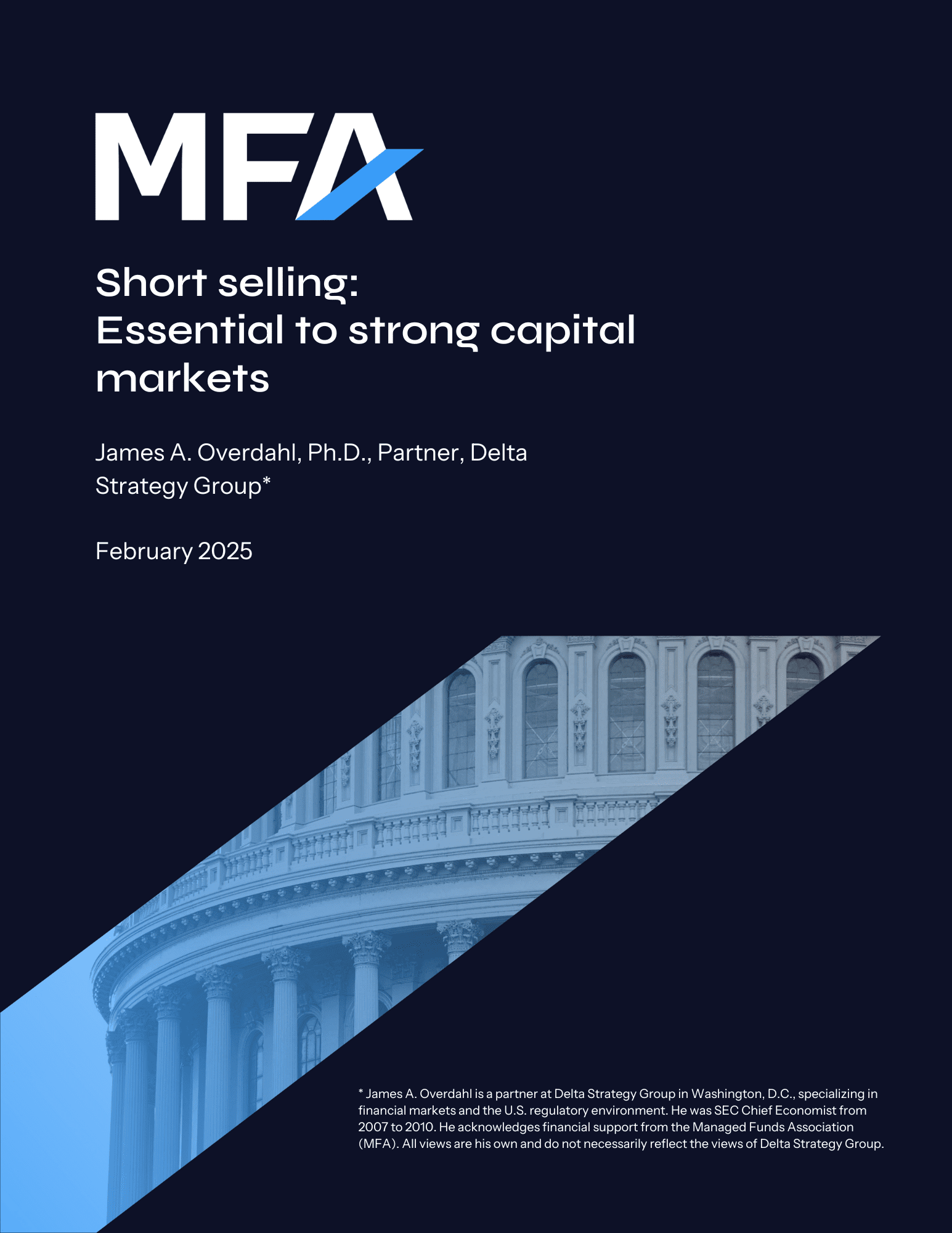 White paper: Short selling – Essential to strong capital markets - MFA